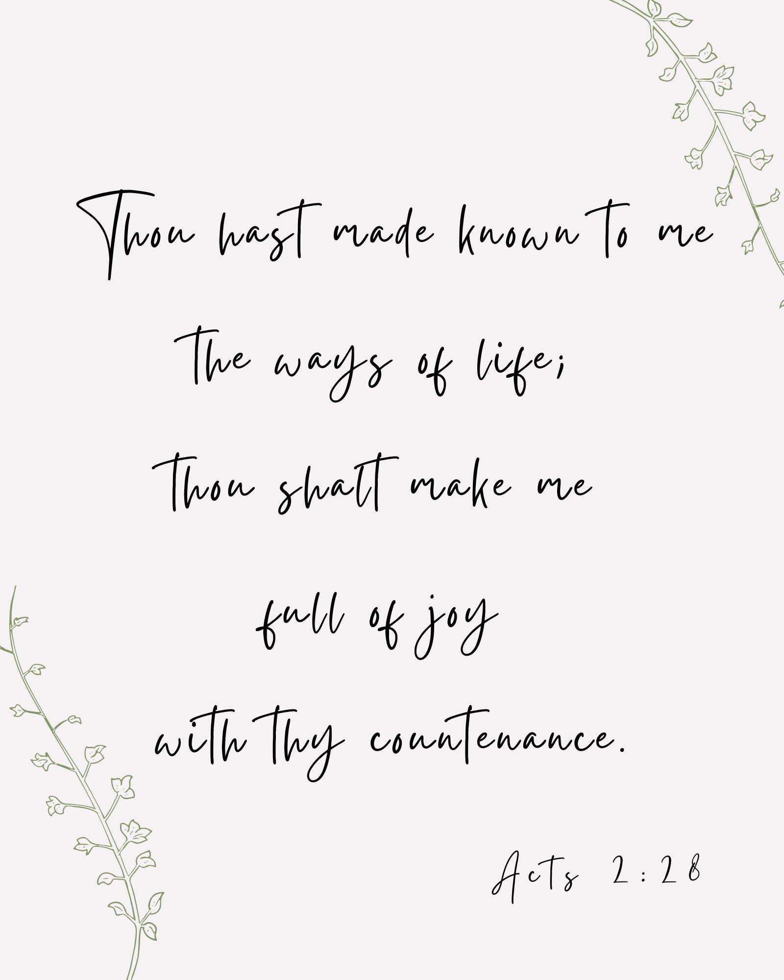 Acts 2:28 KJV Verse Instant Download SVG Printable Wall Art - Etsy