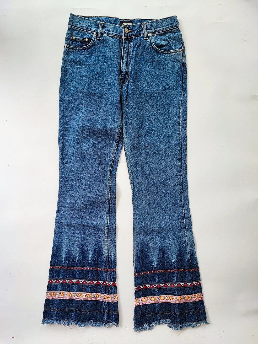 Madonna Late 90s Blue Jeans Boot Cut, Hippie Blue Jeans Madonna 31x32 ...
