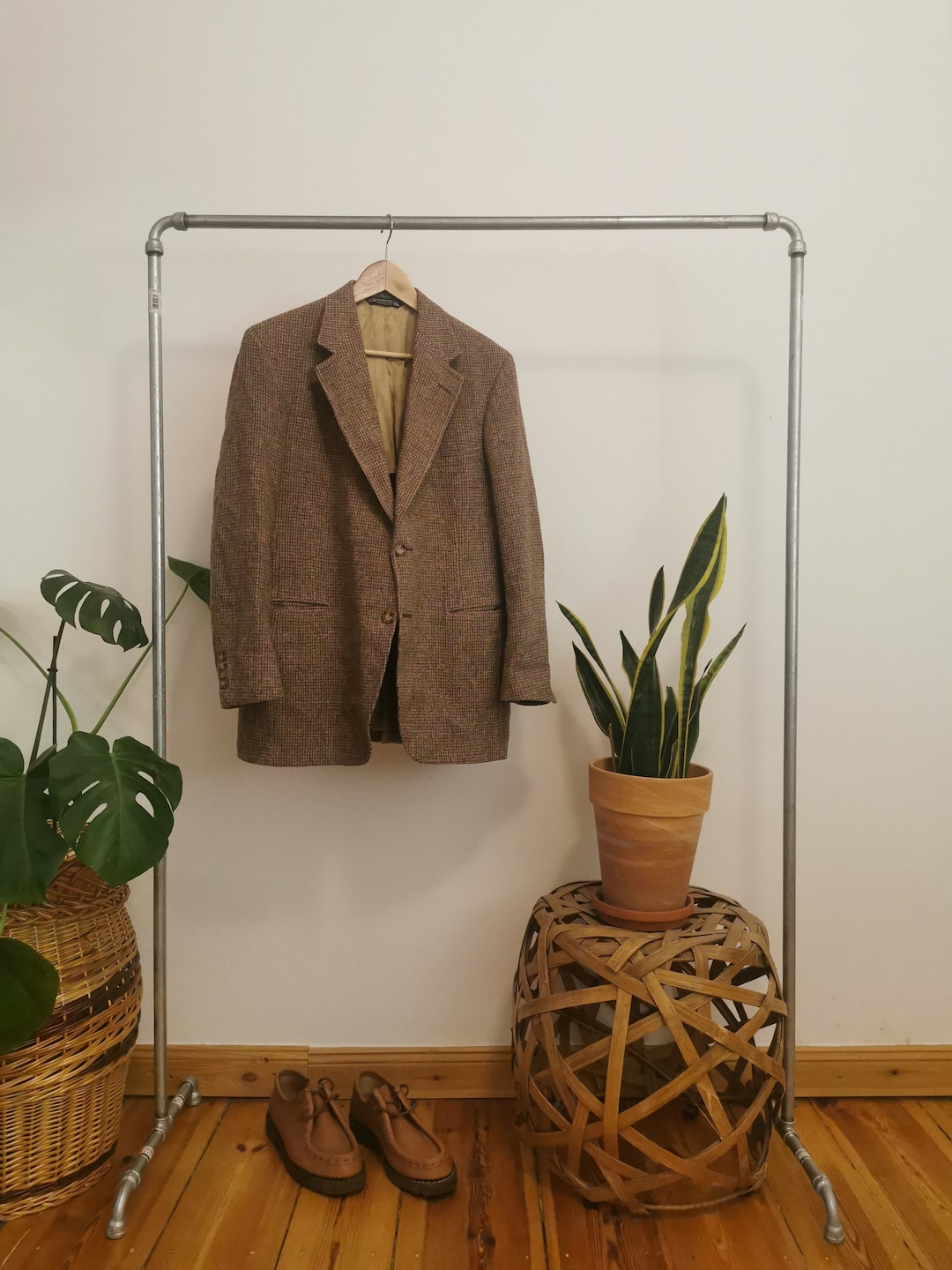 Tailor's Bench Wool Beautiful Brown Fitted Blazer Jacket Checks Details ...