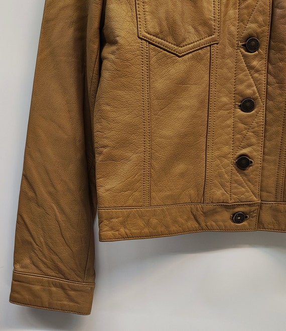 Hennes Vintage Leather Jacket, 90s camel leather jack… - Gem