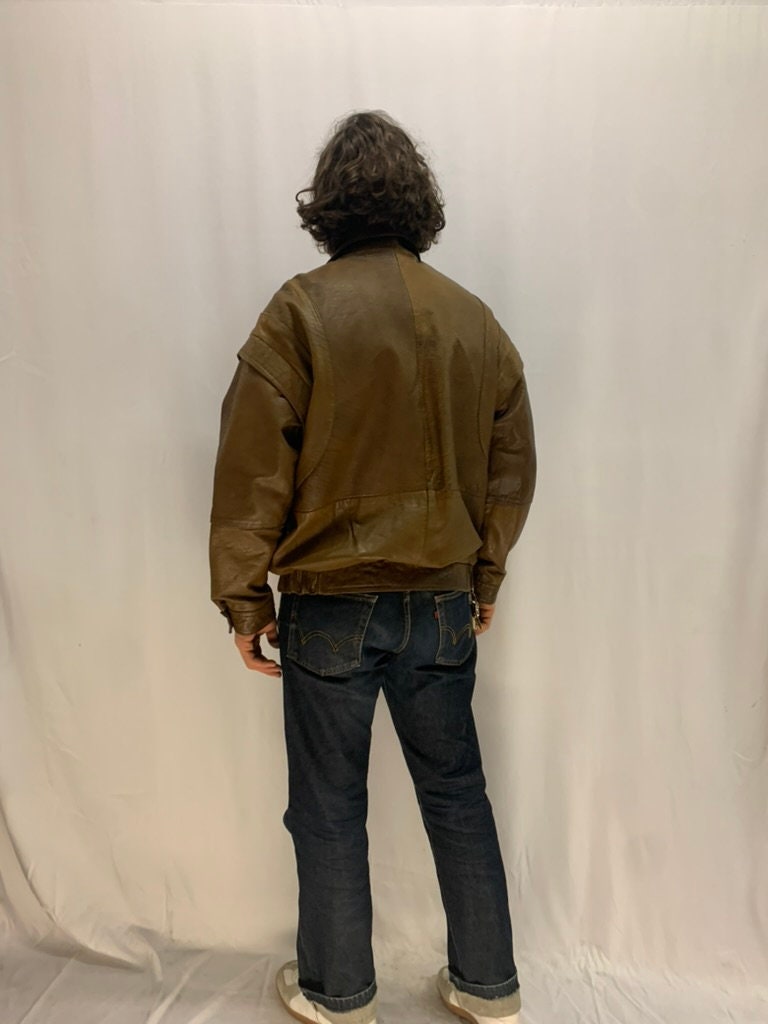 News Paper Lining Leather Jacket Brown, Size L. - Etsy News Paper Lining Leather Jacket Brown, Size L. - Etsy