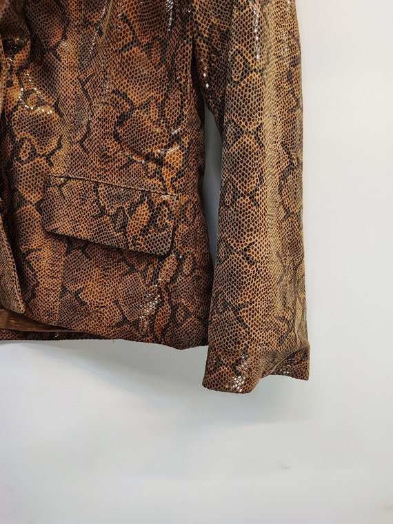 Vintage 'Pitti' Classic bronze animal print leather … - Gem
