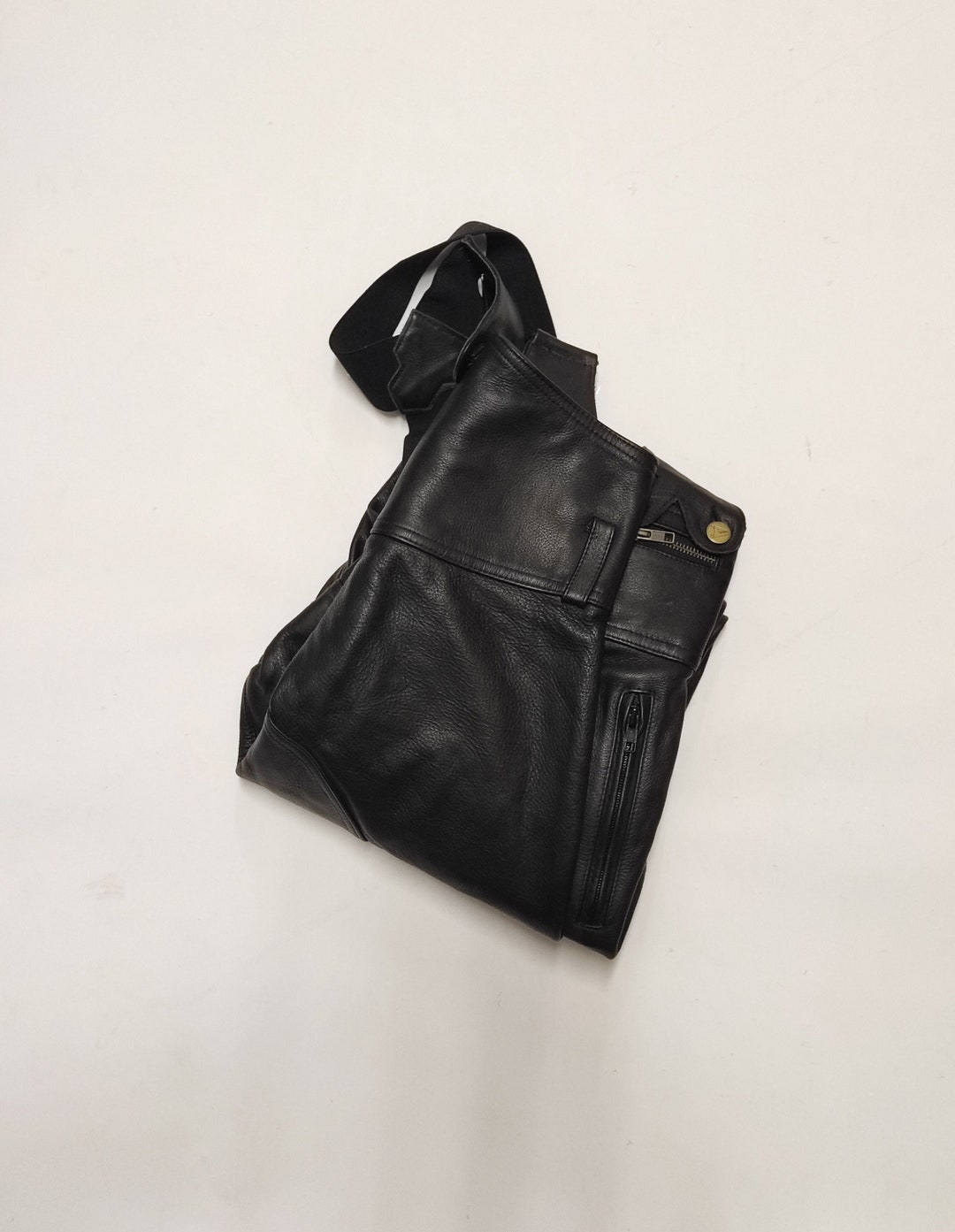 Akito Black Biker Leather Pants Size 44x34 - Echtes Leder Motorcycle ...