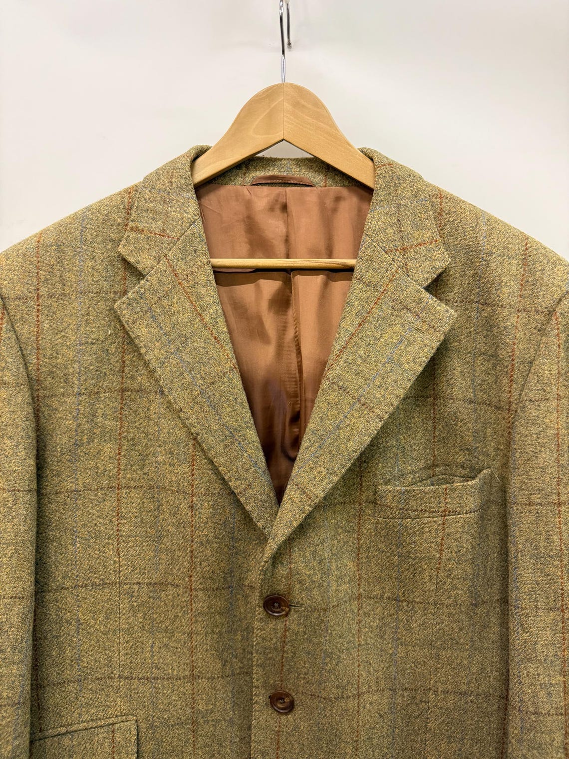 Vintage Jack Orton Wool Coat - High Quality Graph Check Wool Coat Size ...