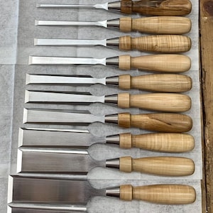 PRE-ORDER 12-piece Bench Chisel Set in Curly Maple - Etsy