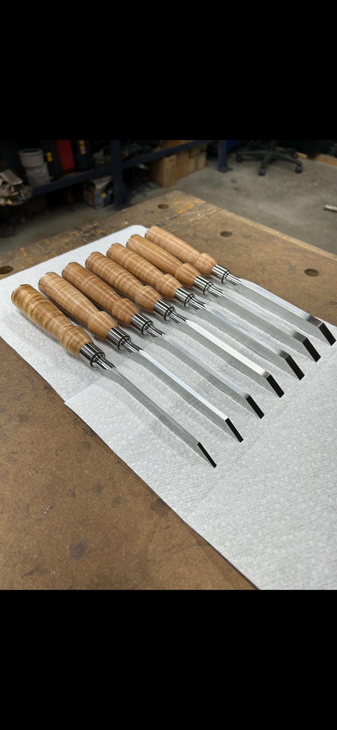 PRE-ORDER 7-piece Mortise Chisel Set in Curly Maple - Etsy