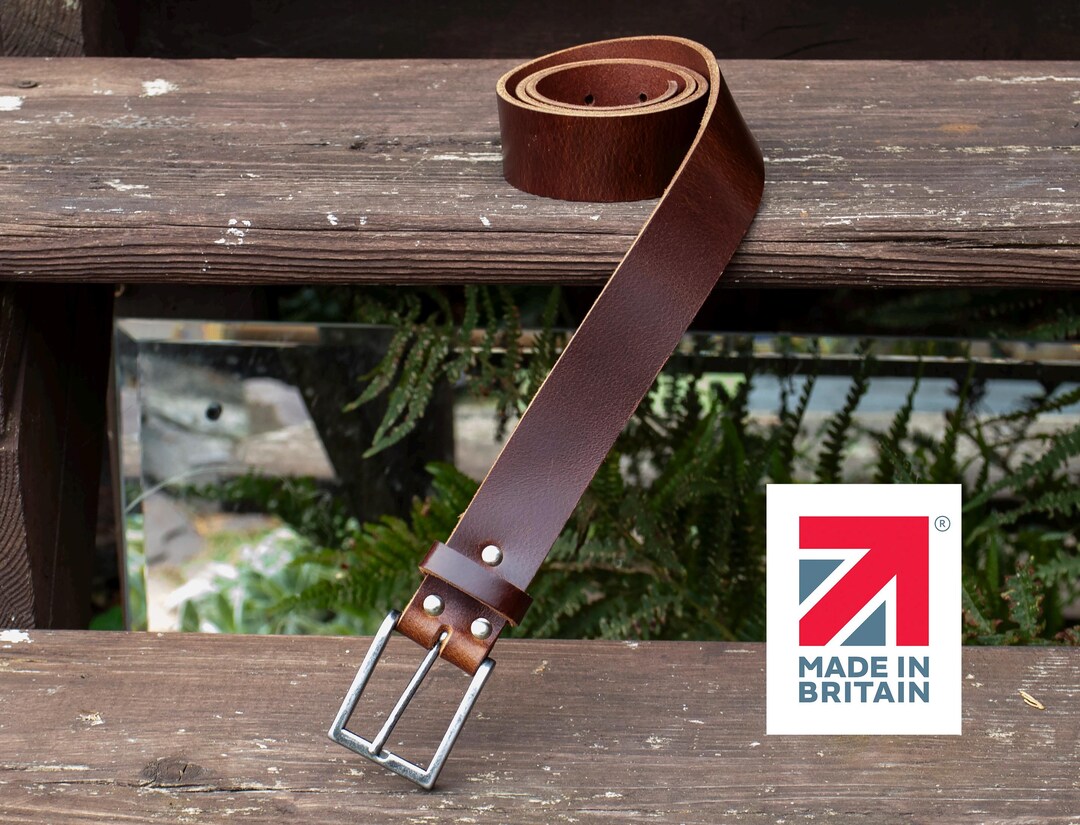 Handmade Mens Leather Belt – English Hide Belts Made in Britain ...
