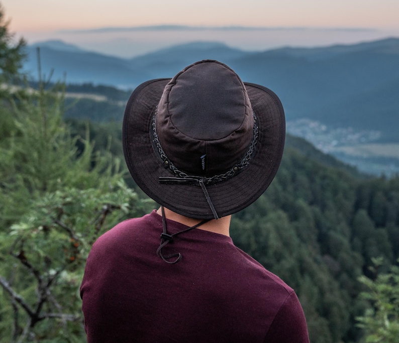 Waxed Canvas Cowboy Hat, Waterproof Foldable Outback Hat, Outdoor ...