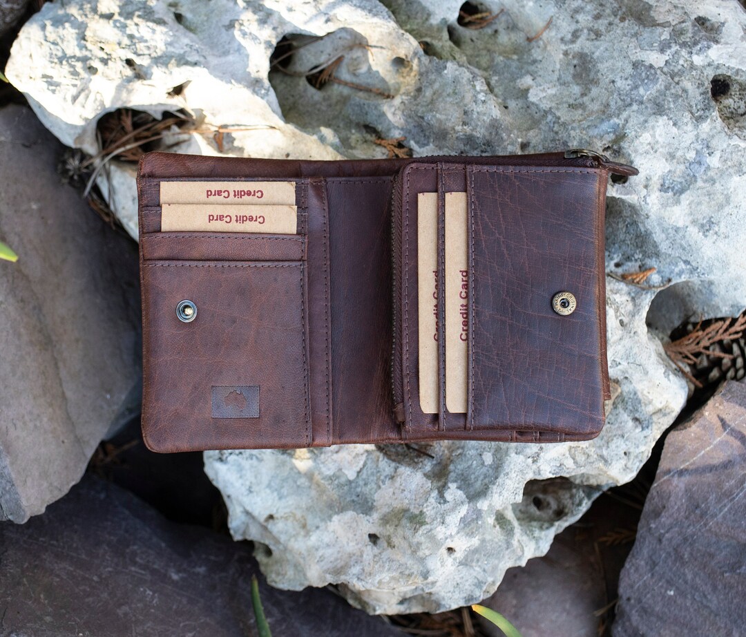 Mens Premium Wallet Monogrammed Buffalo Leather RFID Trifold Wallet ...