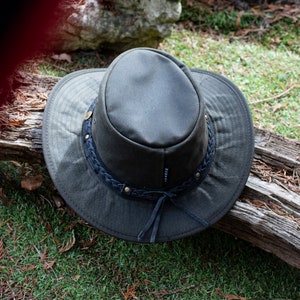 Waxed Canvas Hat - Cowboy Hats Waterproof Foldable Outdoor Headwear for ...