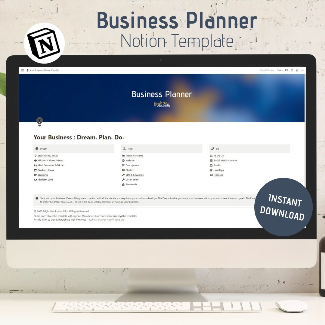 Notion Business Content Planner Template for Business & Freelancers ...