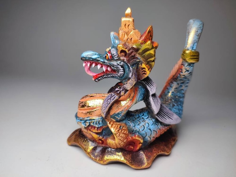 Handmade Naga Basuki, Balinese Dragon Style, Dragon Statue, Wooden ...