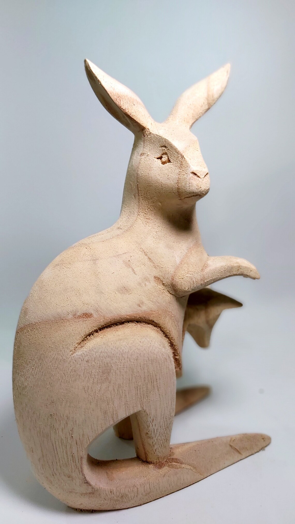 Wooden Kangaroo Sculpture, Animal Statue, Kangaroo Wood Carving ...