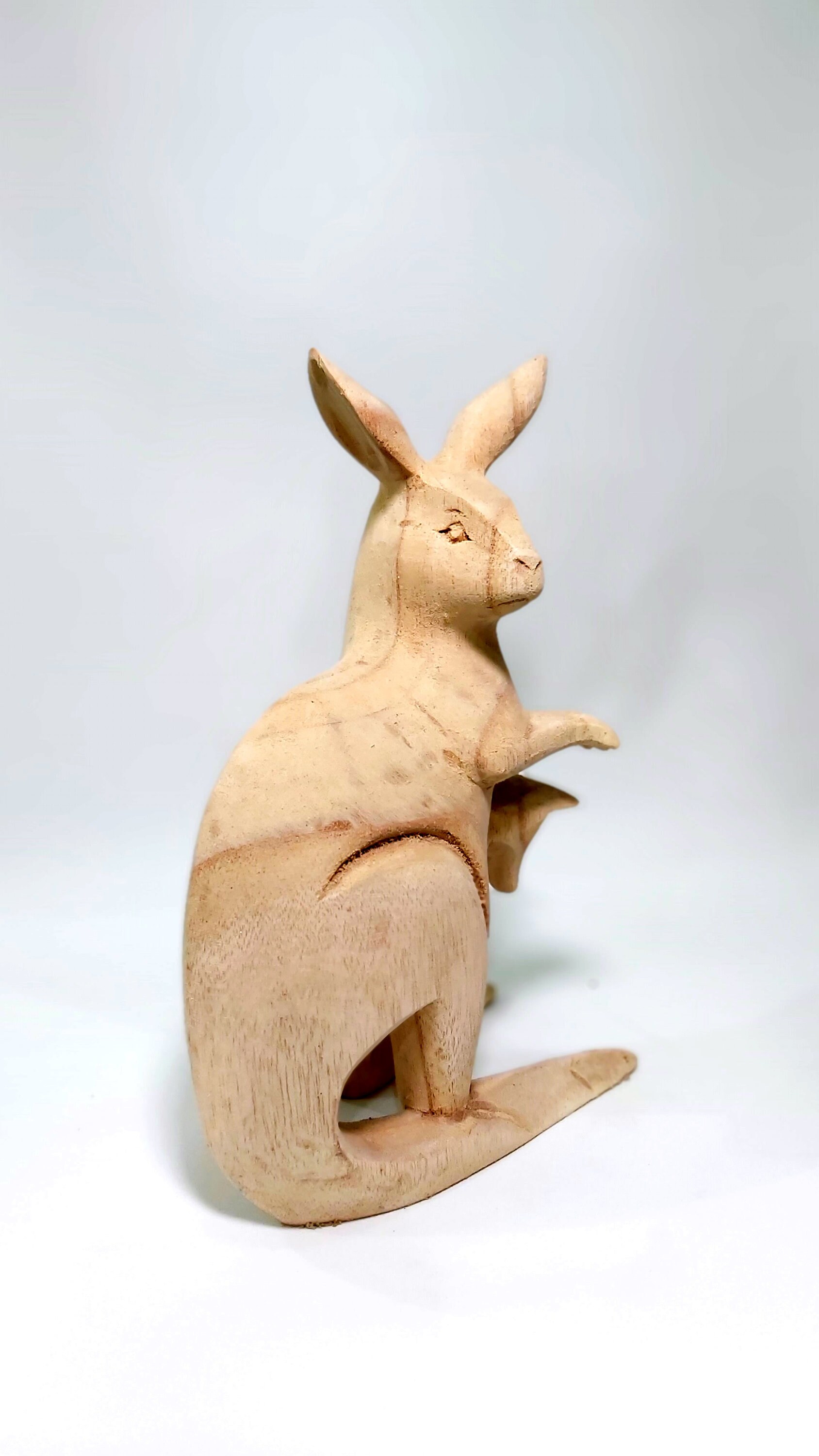 Wooden Kangaroo Sculpture, Animal Statue, Kangaroo Wood Carving ...