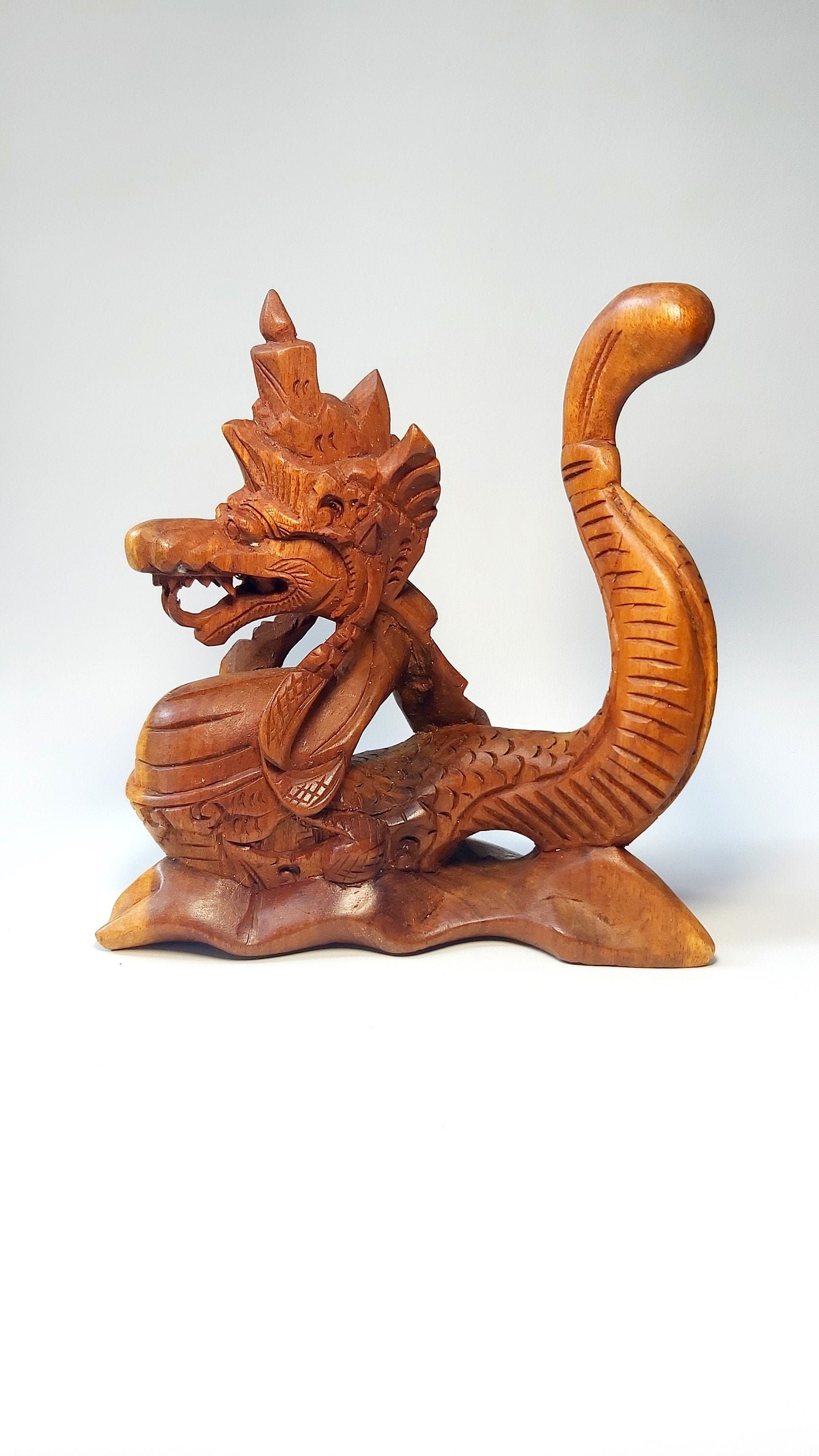 Handmade Naga Basuki, Balinese Dragon Style, Dragon Statue, Wooden ...