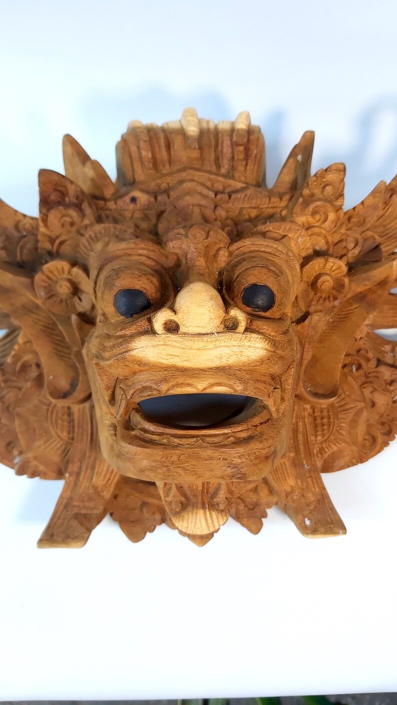 Balinese Barong Mask Wood Carving Handmade Barong Statue | Etsy
