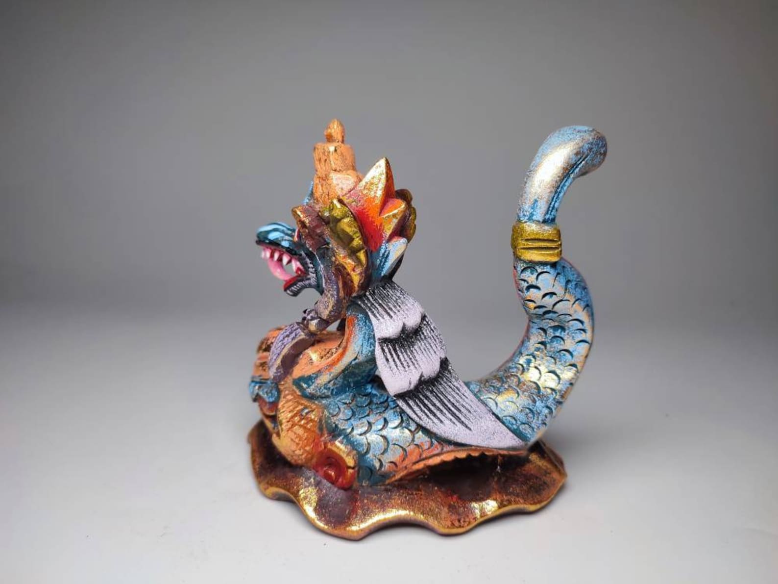 Handmade Naga Basuki, Balinese Dragon Style, Dragon Statue, Wooden ...
