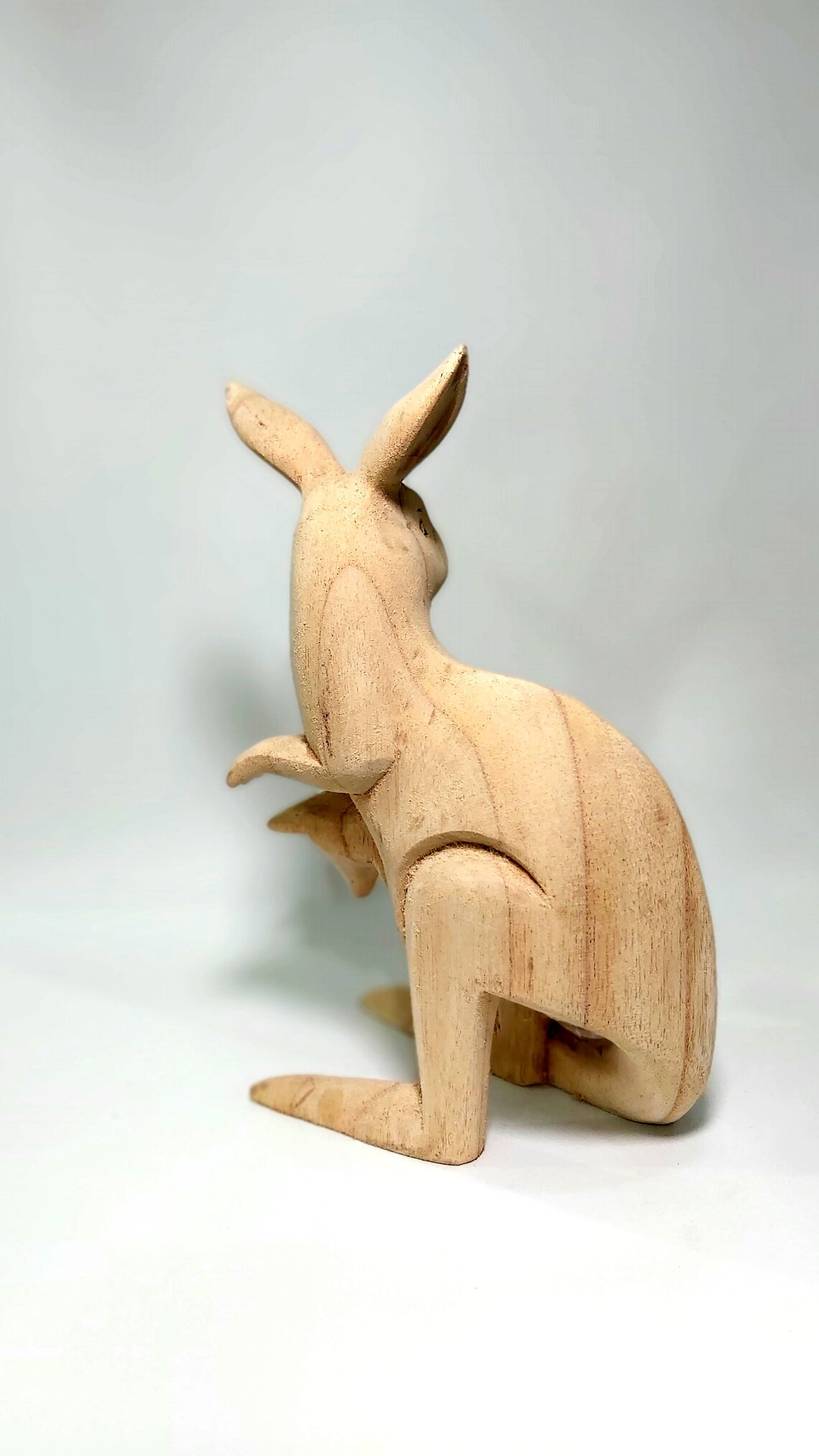 Wooden Kangaroo Sculpture, Animal Statue, Kangaroo Wood Carving ...