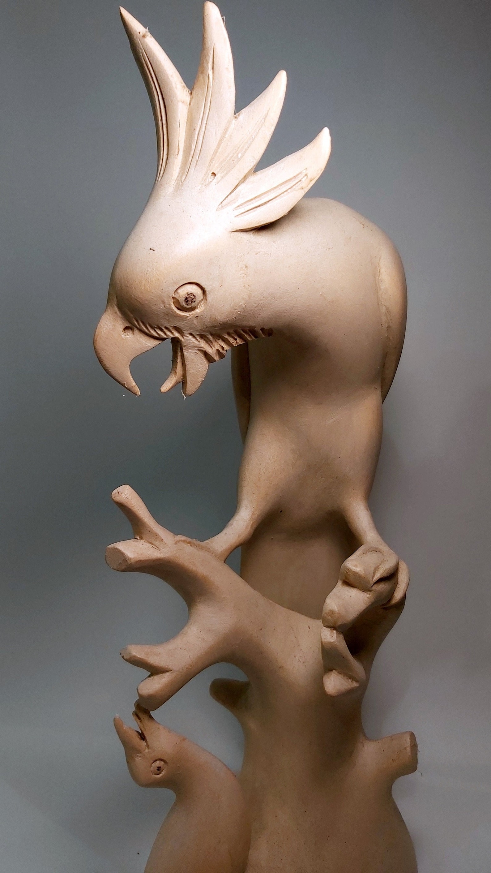 Wooden Parrot Sculpture Parrot Statue Handmade Statue - Etsy