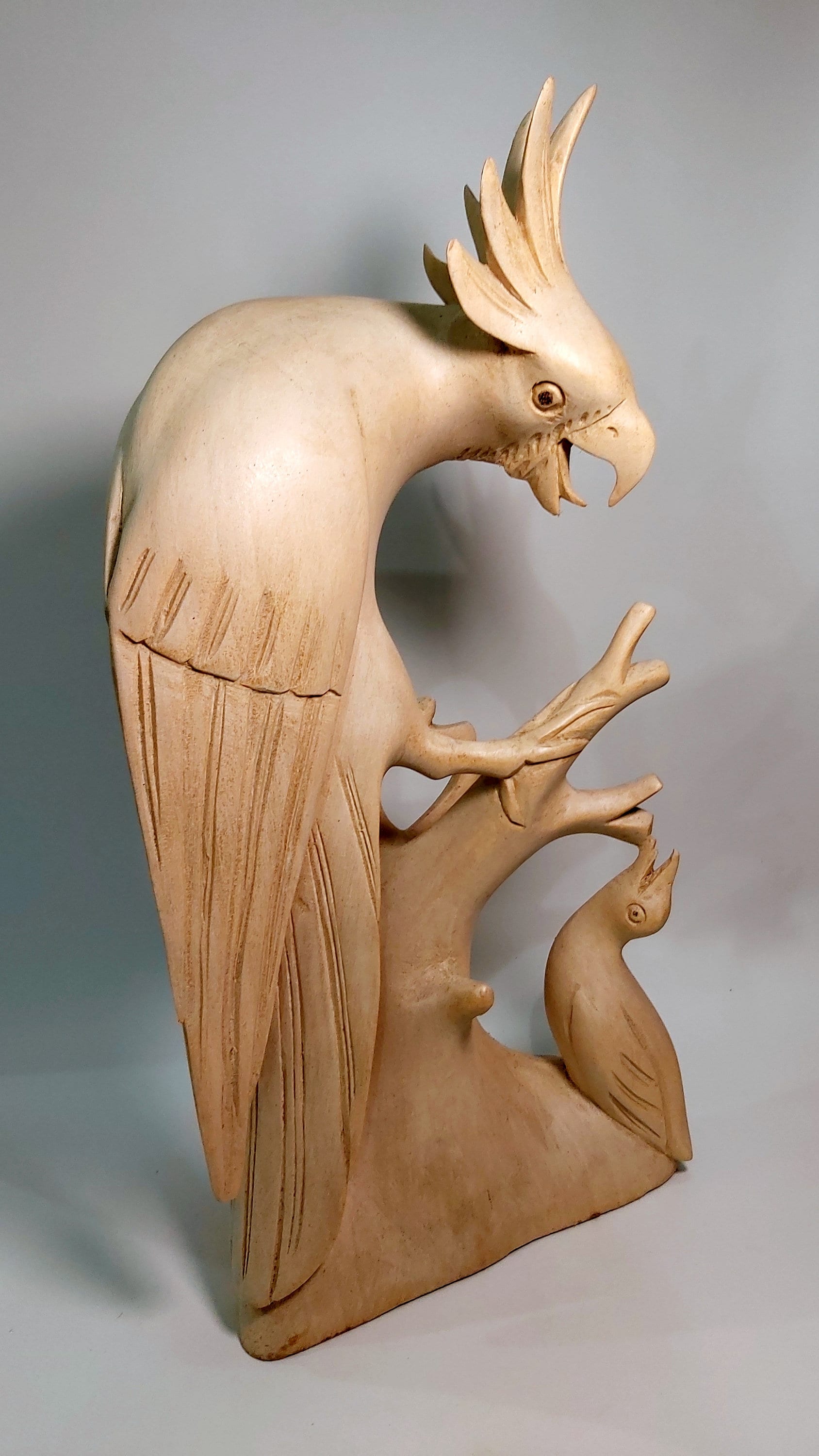 Wooden Parrot Sculpture, Parrot Statue, Handmade Statue, Animal Figure ...