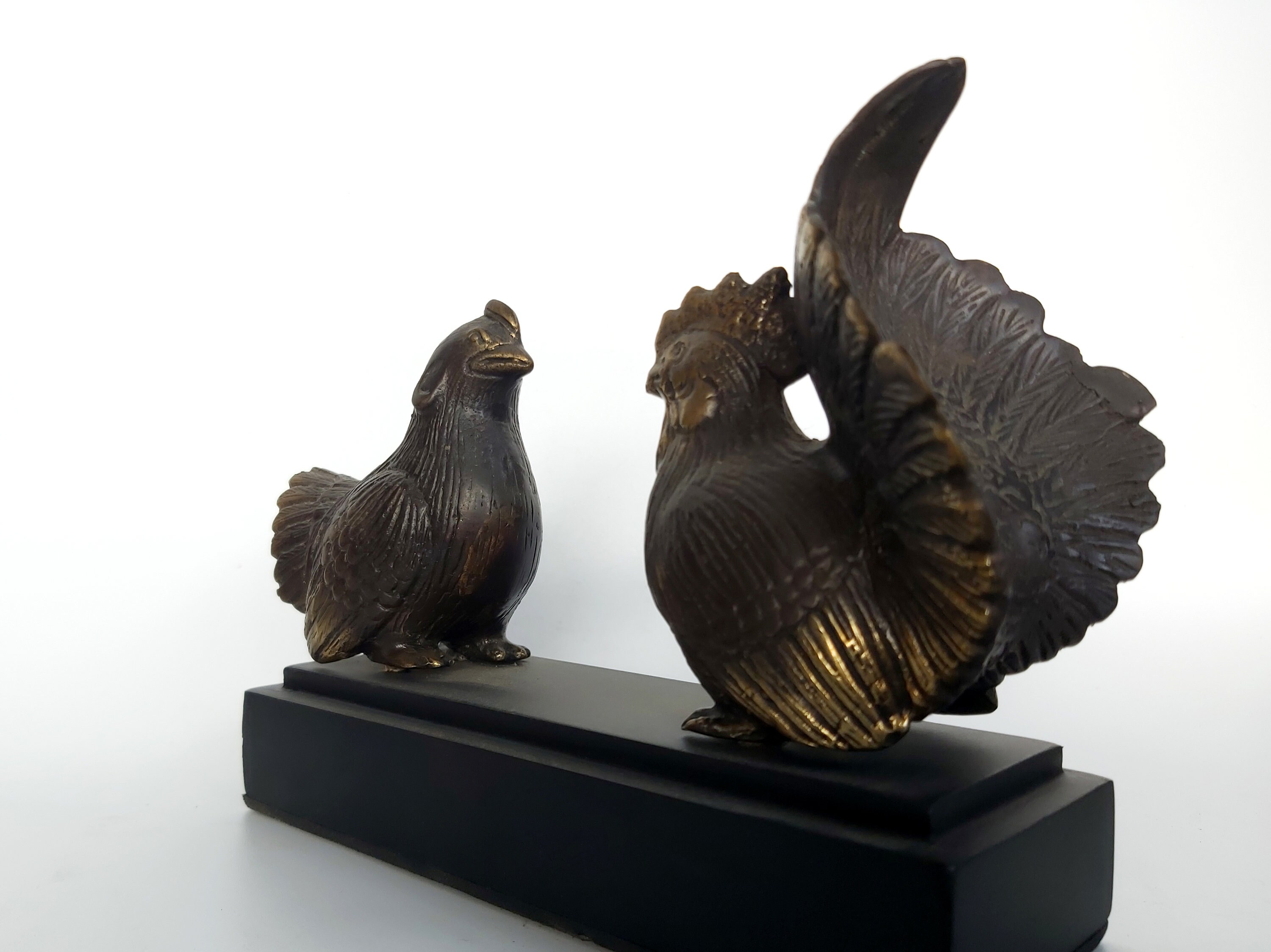 HuhnPaar Statue, Bronze Skulptur, Hahn Figur, Tierliebhaber, Wohndekor ...