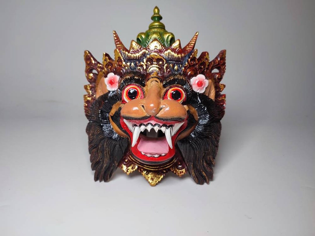 Barong Mask, Balinese Lion King Mask, Wood Carving, Narashima Mask ...
