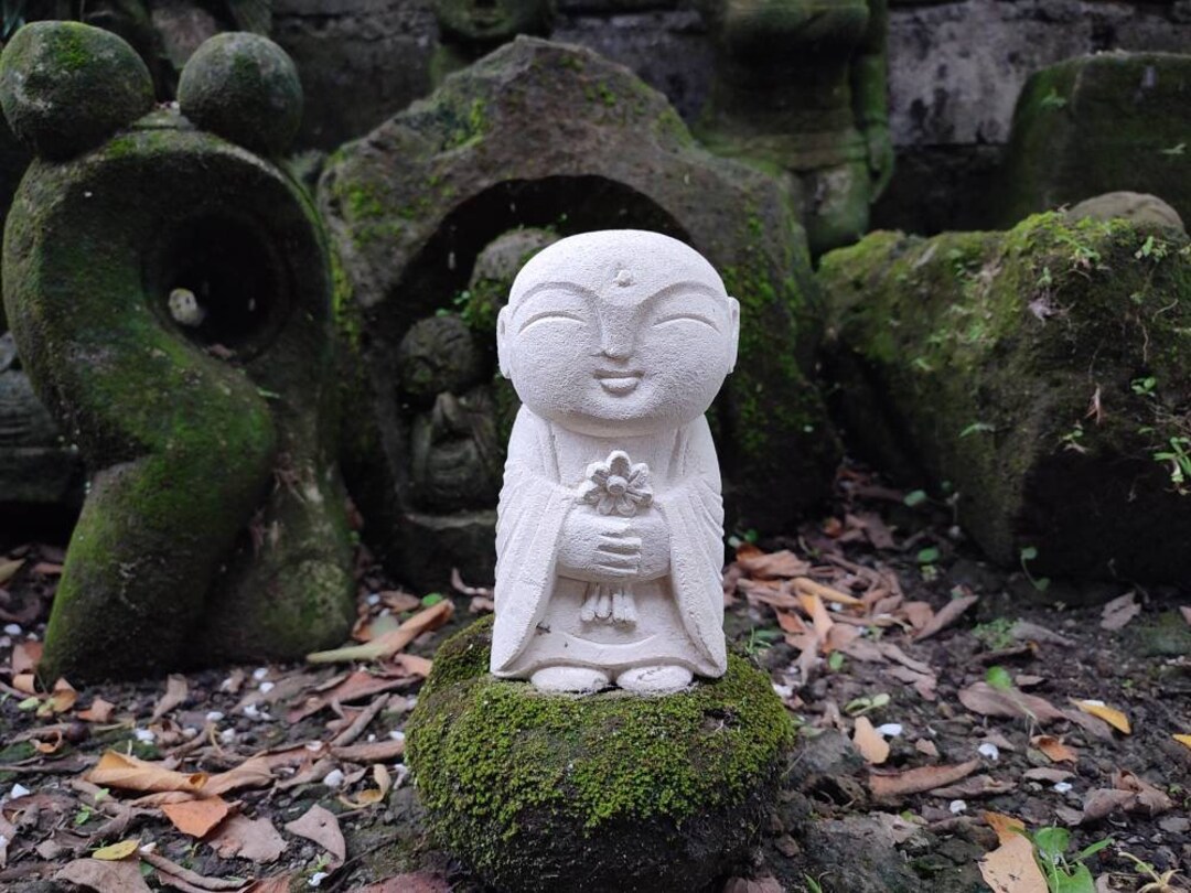 Small Jizo Buddha Stone, 6.6 Inch, Jizo Buddha Statue, Japanese Buddha ...