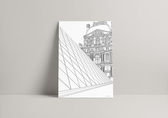 Louvre Pyramid Drawing