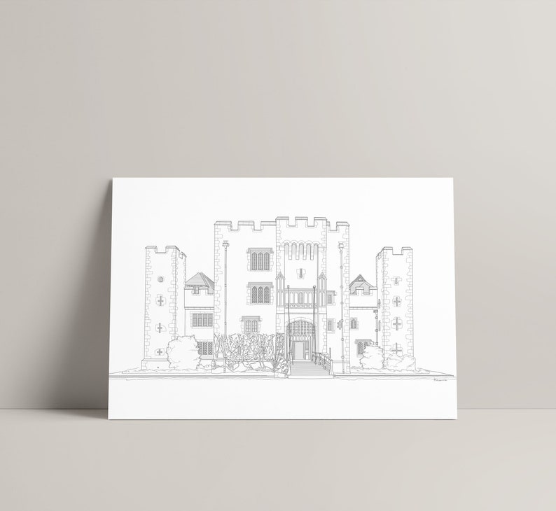 Hever Castle, Line Art Drawing, Art Print, Home and Travel Decor - Etsy