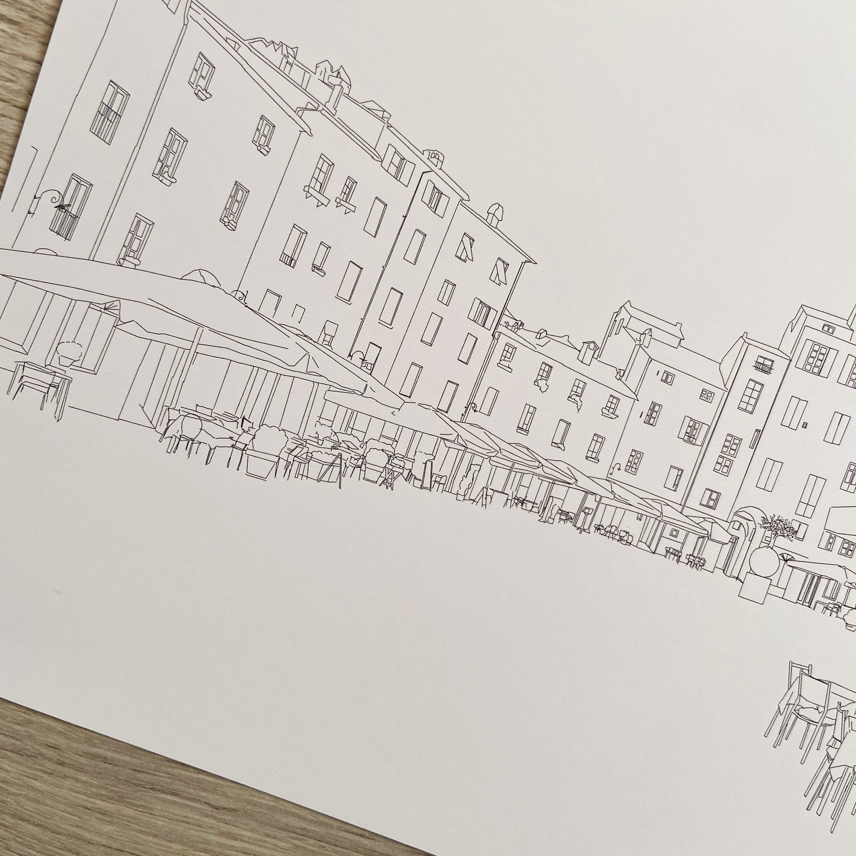 Lucca Italy Travel Drawing Line Art digital download | Etsy