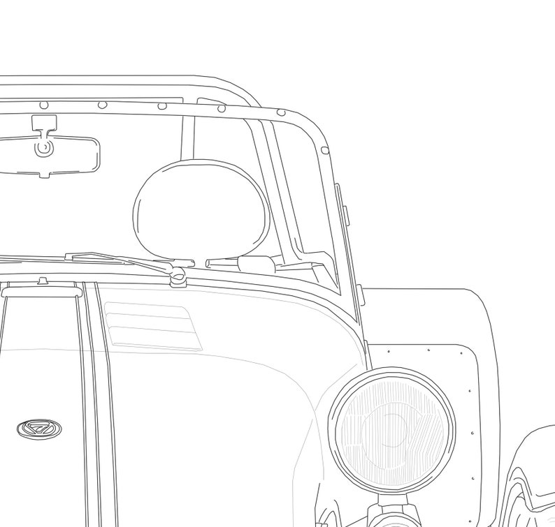 Caterham 7, Car, Line Art Drawing, Transport, Classic Car, Home and ...