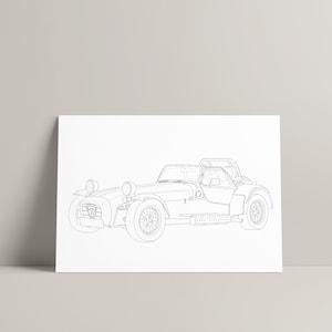 Caterham 7, Side View, Car, Line Art Drawing, Transport, Classic Car ...