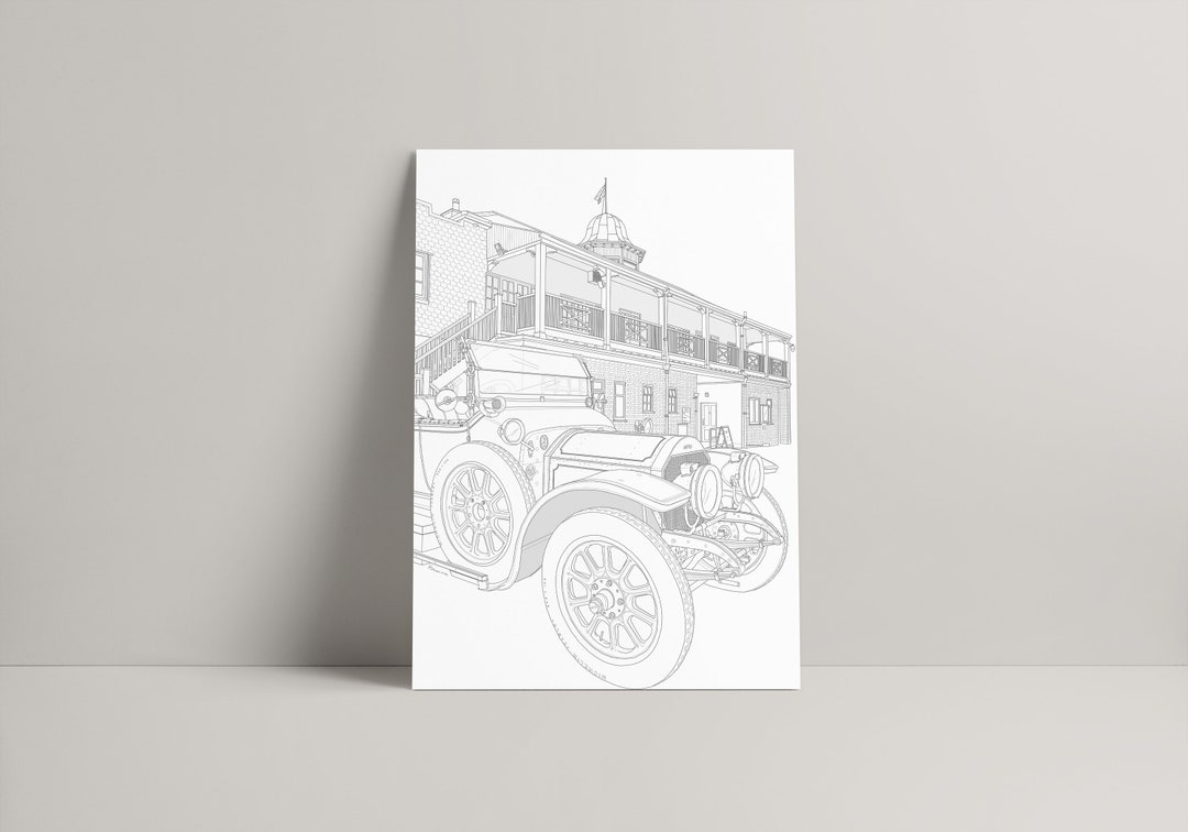 Brooklands Museum , Travel Line Art Drawing, Digital Download, Travel ...