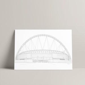 Wembley Stadium, London, Line Art, Line Drawing, Digital Download ...