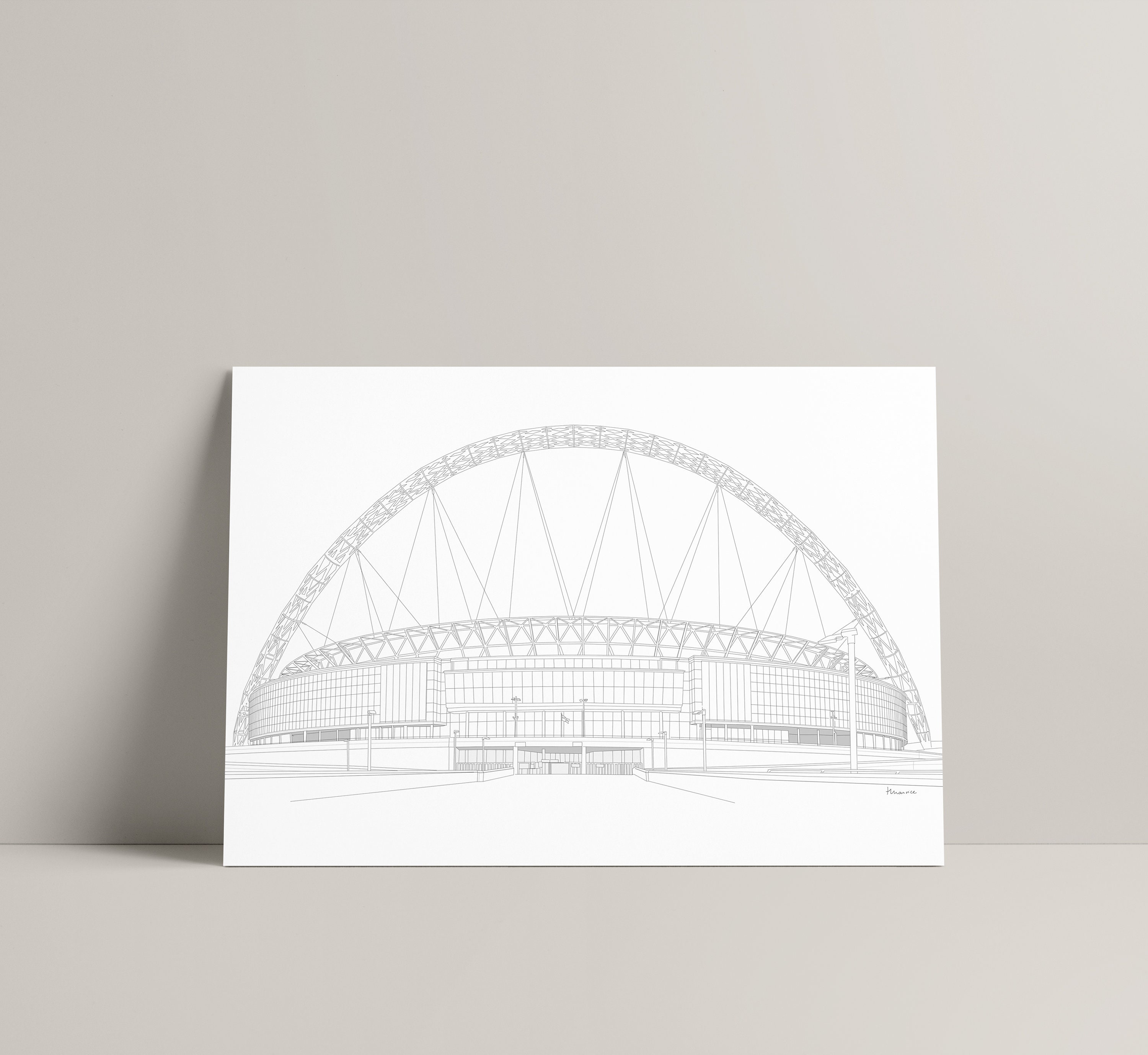 Wembley Stadion, London, Line Art, Line Drawing, digitaler Download ...