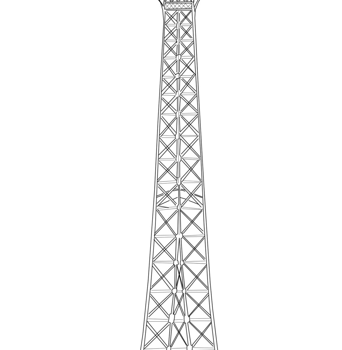 Eiffel Tower, Paris, France, Line Art, Line Drawing, Digital Download ...