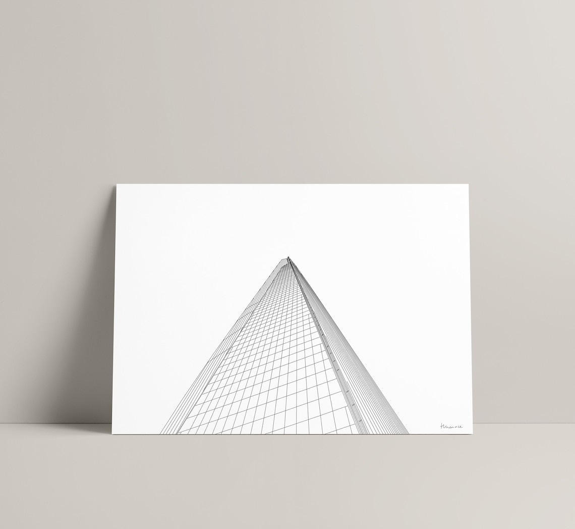 The Shard, London, UK, Line Art Drawing, City Scene, Landmark, Home and ...