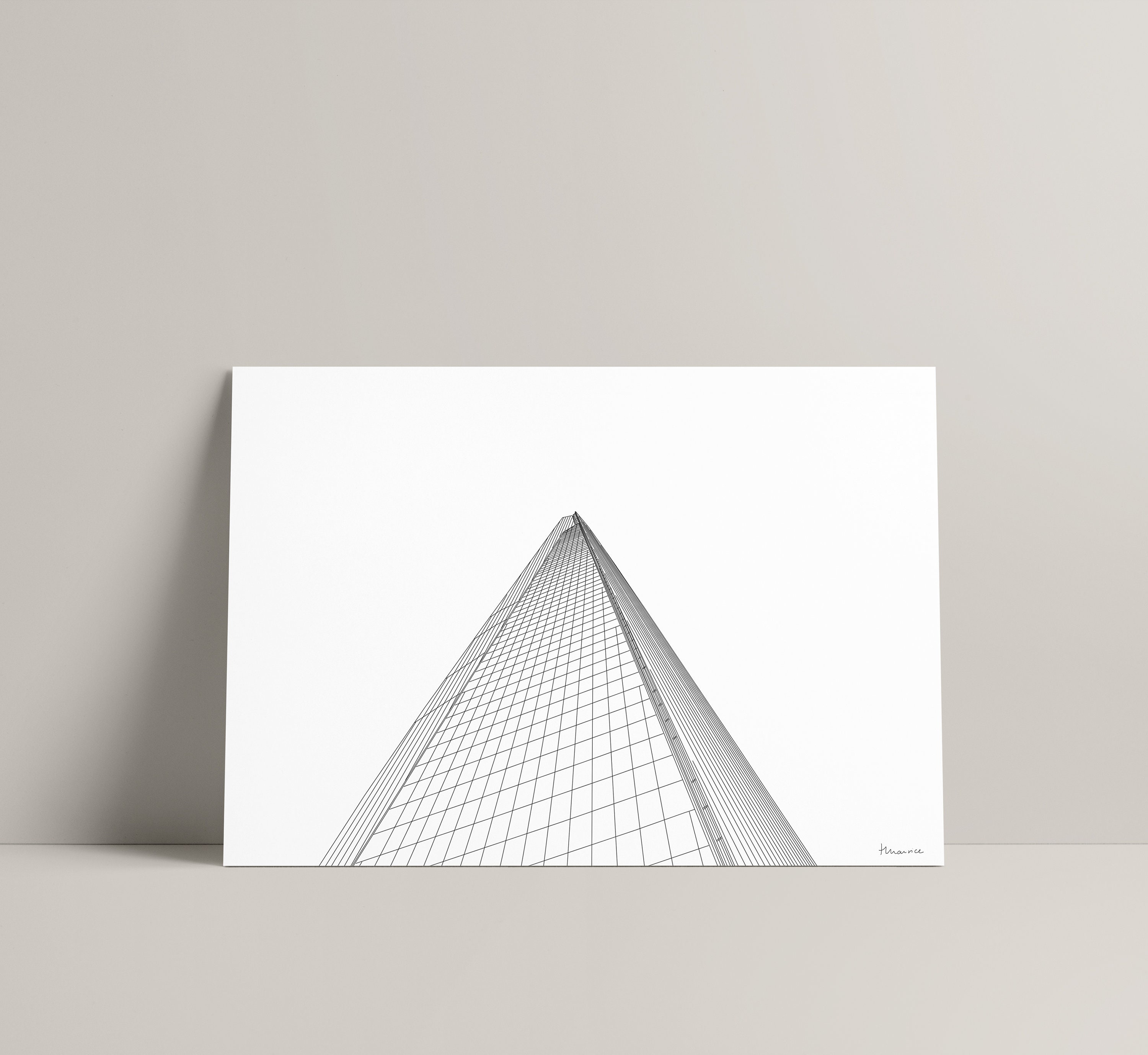 The Shard, London, UK, Line Art Drawing, City Scene, Landmark, Home and ...