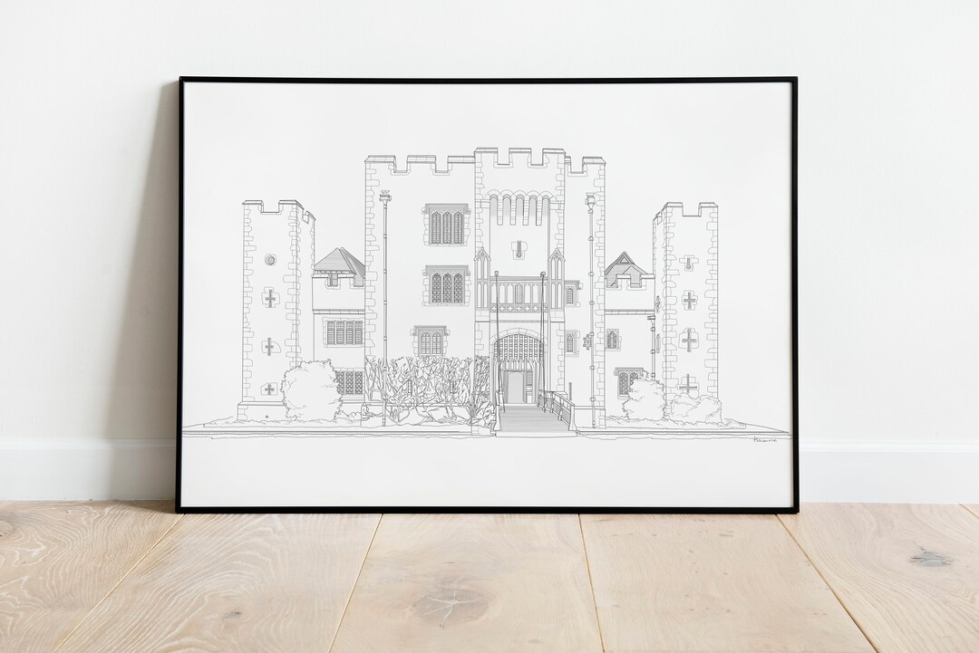 Hever Castle, Line Art Drawing, Art Print, Home and Travel Decor - Etsy