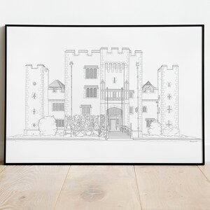 Hever Castle, Line Art Drawing, Art Print, Home and Travel Decor - Etsy