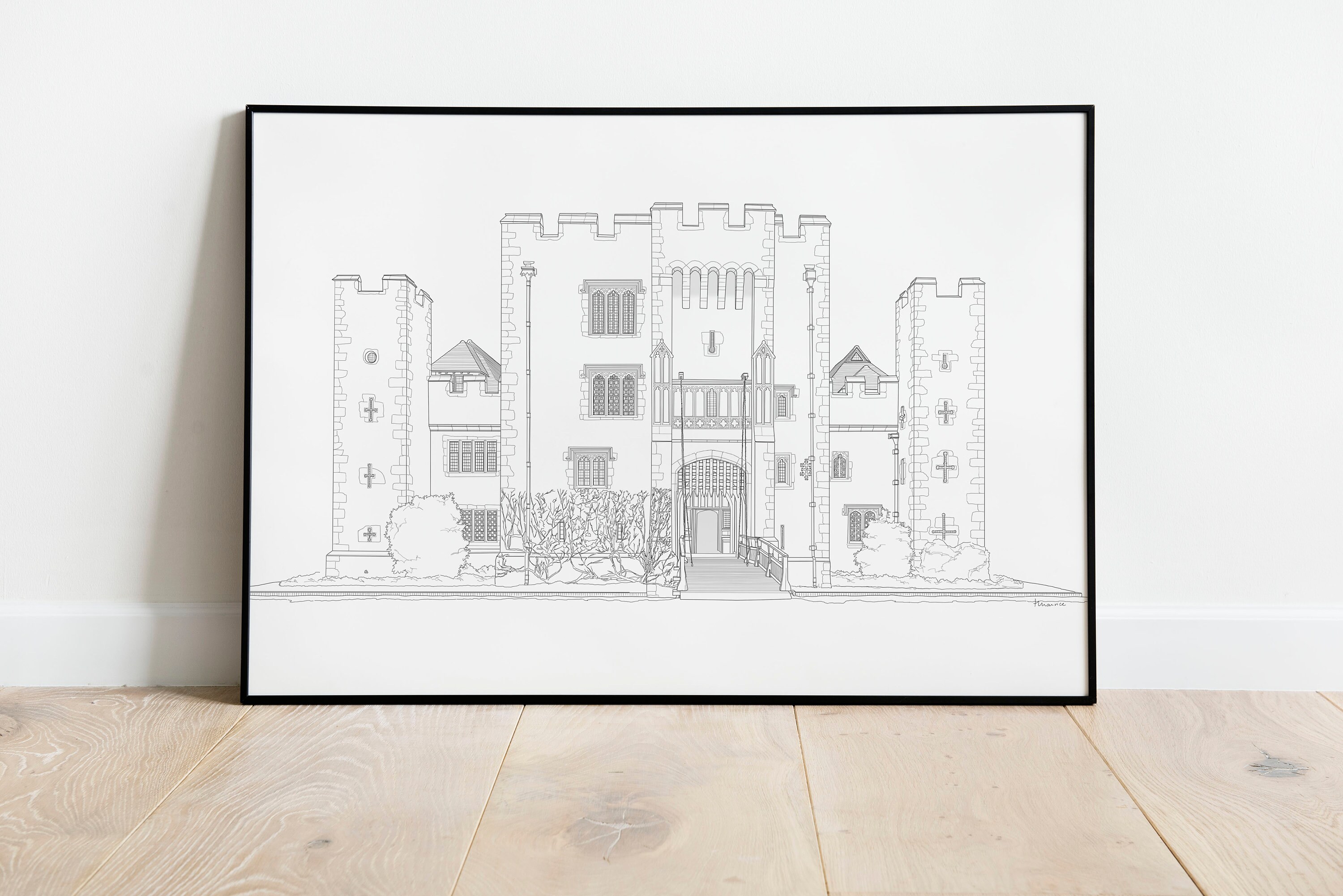 Hever Castle, Line Art Drawing, Art Print, Home and Travel Decor - Etsy