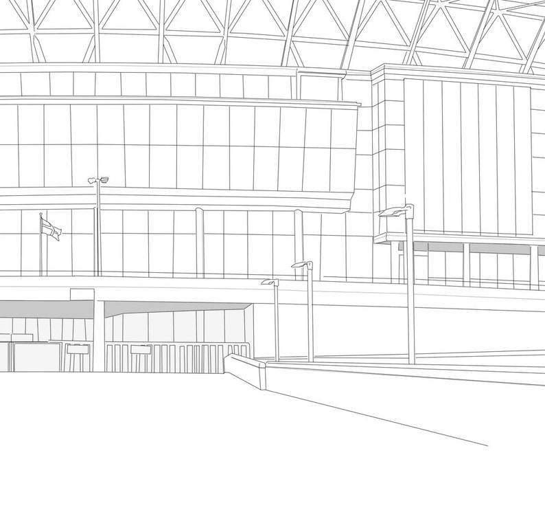 Wembley Stadium London UK Line Art Drawing Sports Stadium - Etsy Canada
