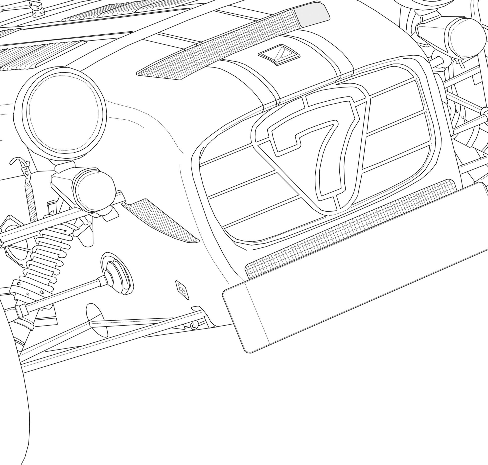 Caterham 7 Front Side View Car Line Art Drawing Transport - Etsy Canada