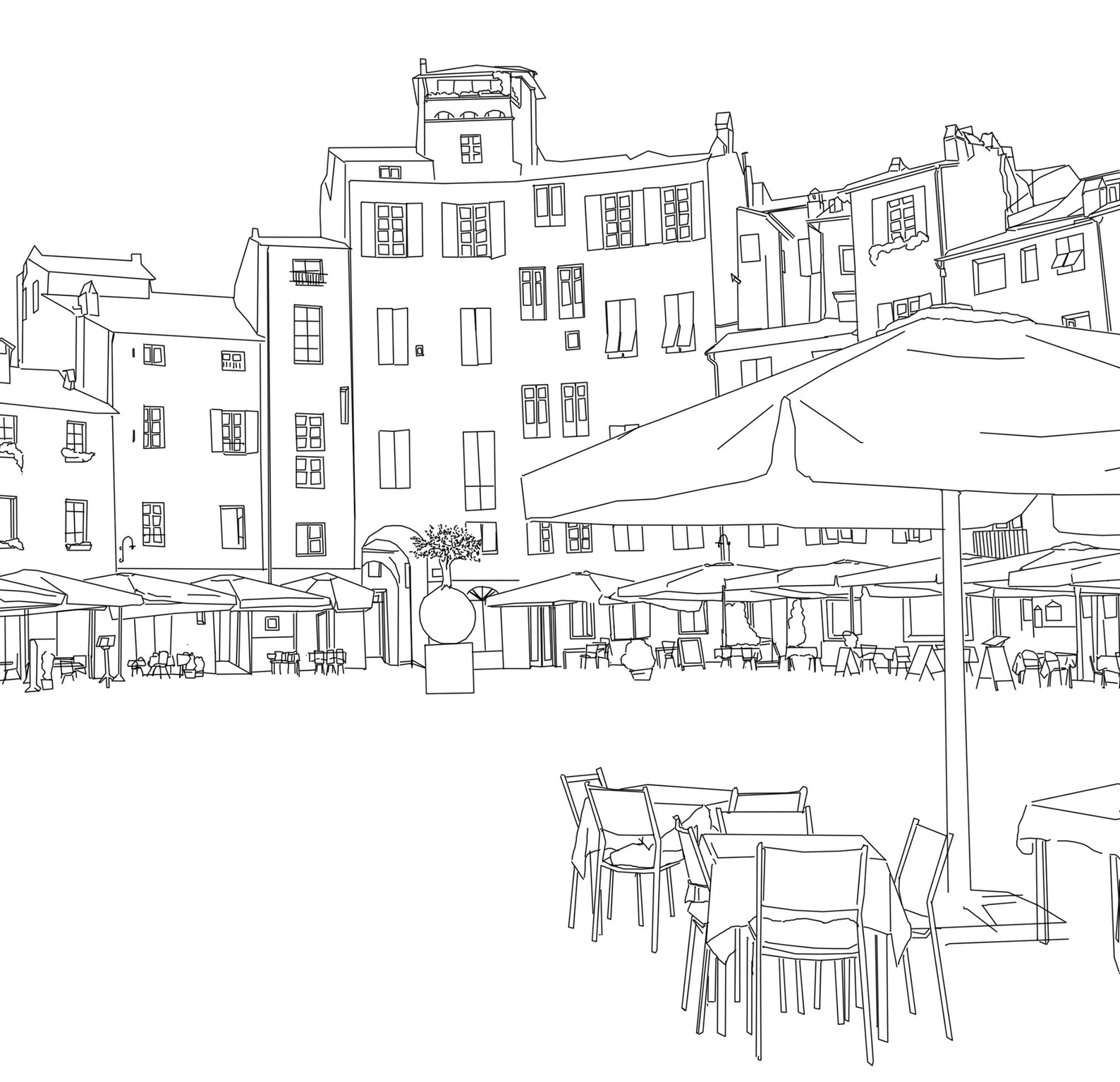 Lucca, Italy, Travel Drawing Line Art, Digital Download, Travel Decor ...