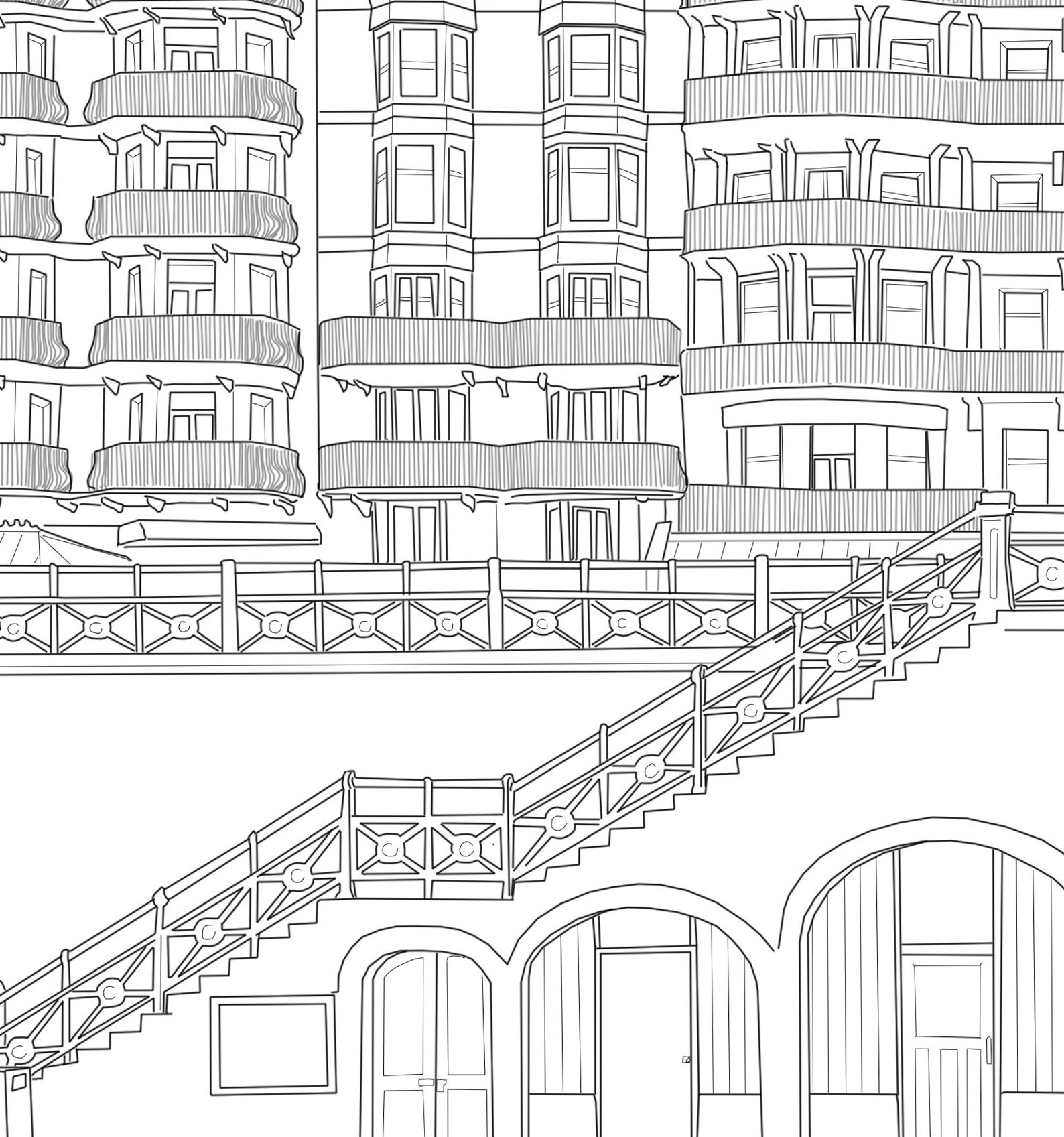 The Grand Hotel Brighton Line Art Line Drawing - Etsy France