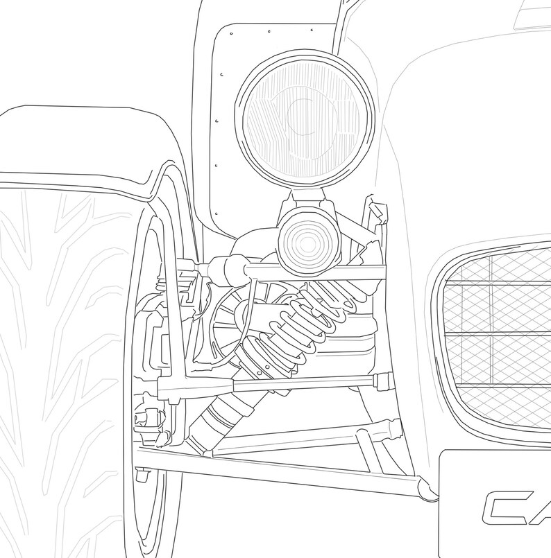 Caterham 7, Car, Line Art Drawing, Transport, Classic Car, Home and ...