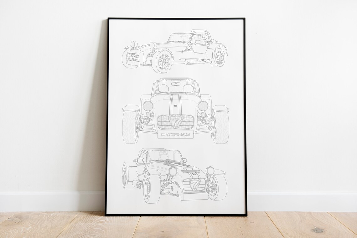 Caterham 7, Trio, Line Art Drawing, Transport, Classic Car, Home and ...