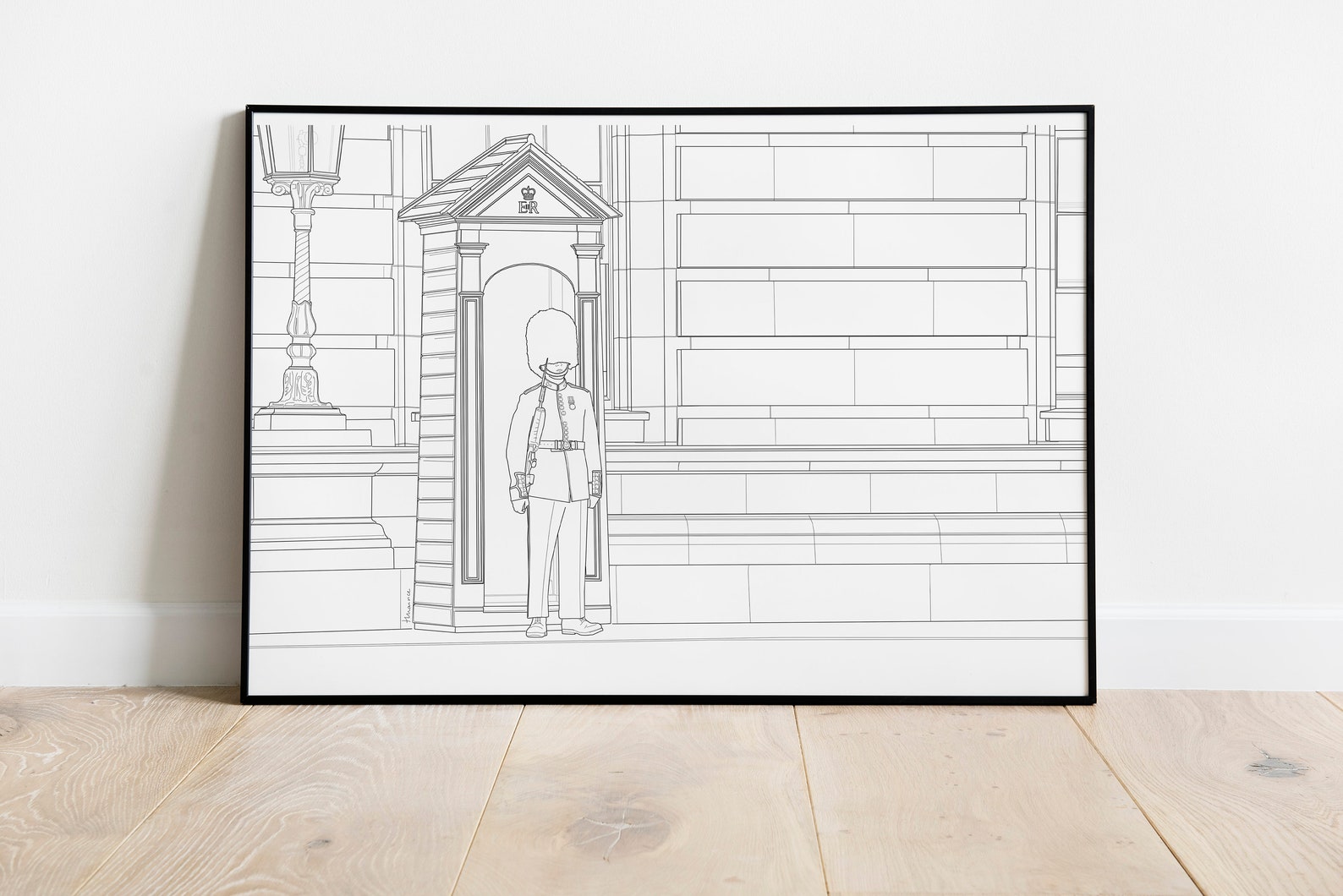 Buckingham Palace Guard London Line Art Drawing Art Print - Etsy Canada
