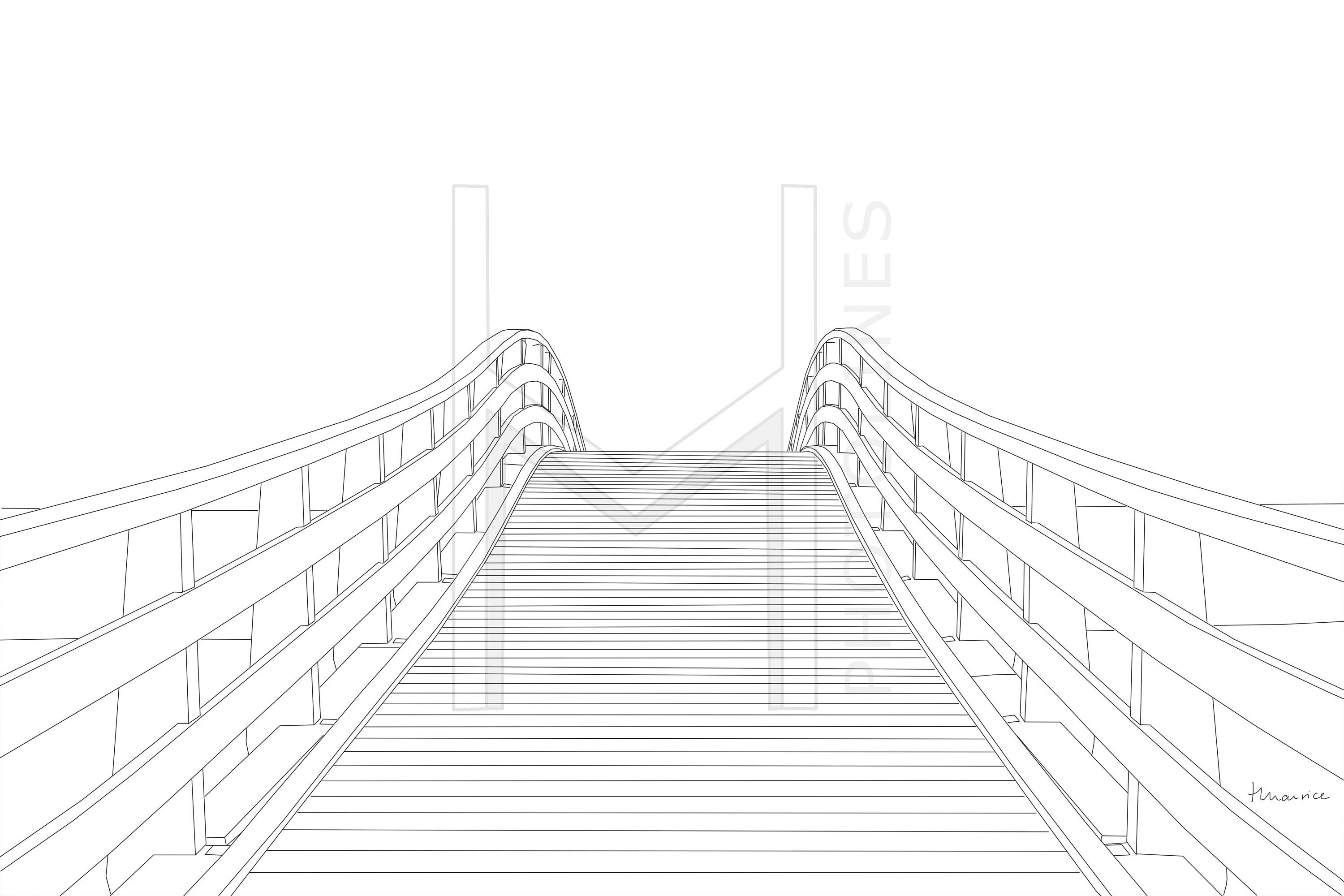 Bridge, Lefkada, Greece, Travel Line Art Line Drawing, Digital Download ...