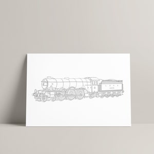 Flying Scotsman, Steam Train, UK, Line Art Drawing, Trains and ...